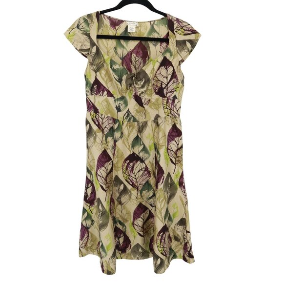 Anthropologie | Dresses | Viola Silk Dress Women 2 Beige Boho Earthy ...